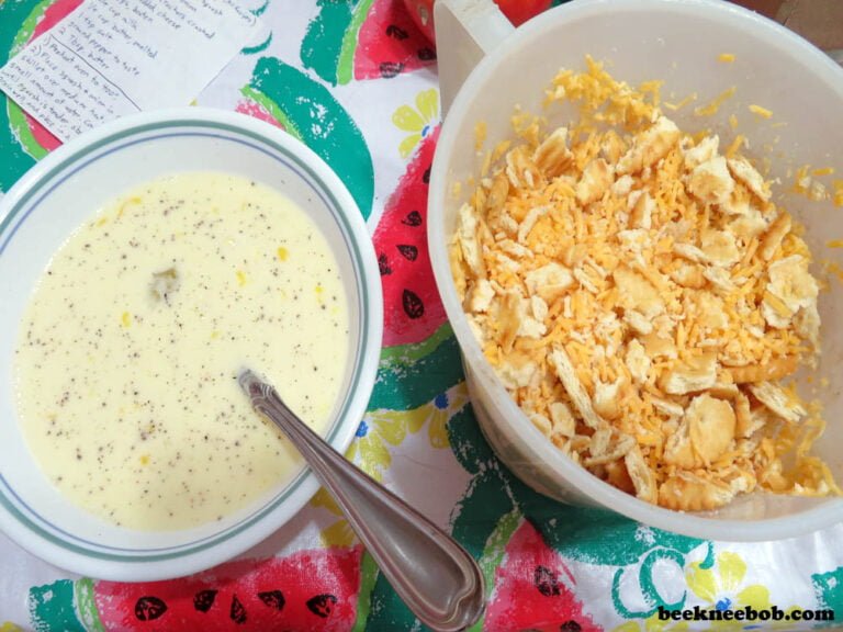 Simple Summer Squash Casserole with Cheese and Crackers